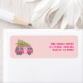 Christmas Tree Pink RV Camper Pink Label | Zazzle