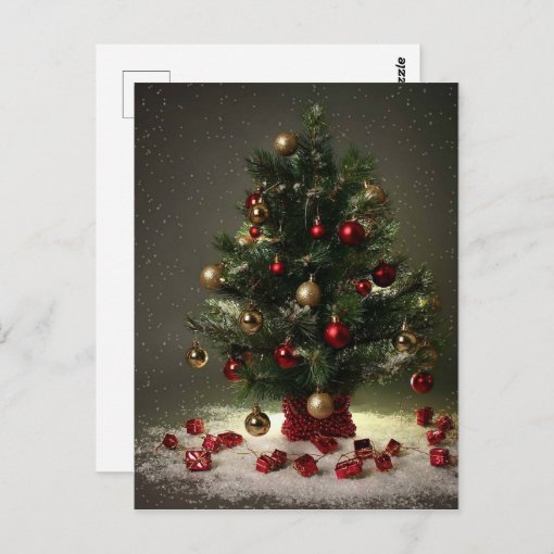 Christmas tree postcard | Zazzle