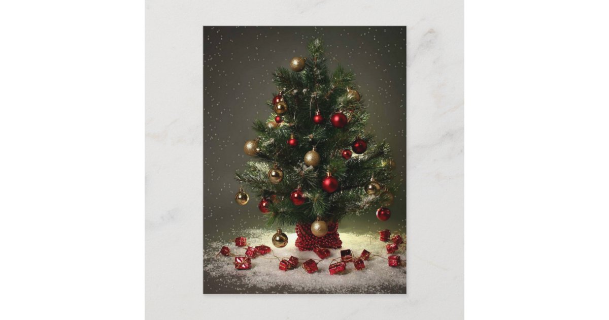 Christmas tree postcard | Zazzle