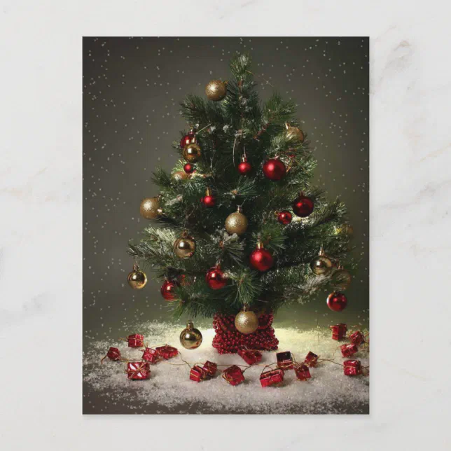 Christmas tree postcard | Zazzle
