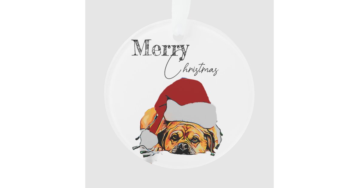 Christmas Tree Puggle Ornament | Zazzle