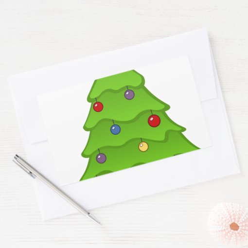 Christmas Tree Rectangular Sticker | Zazzle