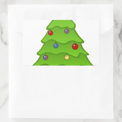Christmas Tree Rectangular Sticker | Zazzle