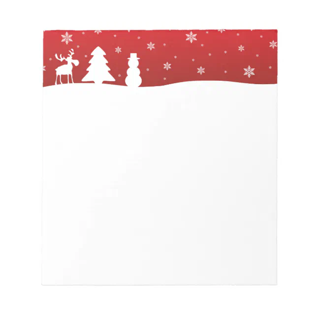 Christmas Tree Reindeer Snowman Notepad | Zazzle