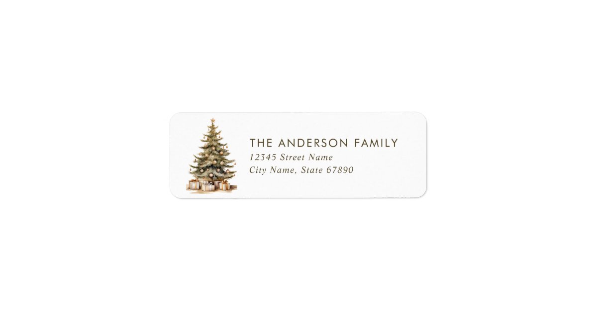 Christmas Tree Return Address Labels | Zazzle
