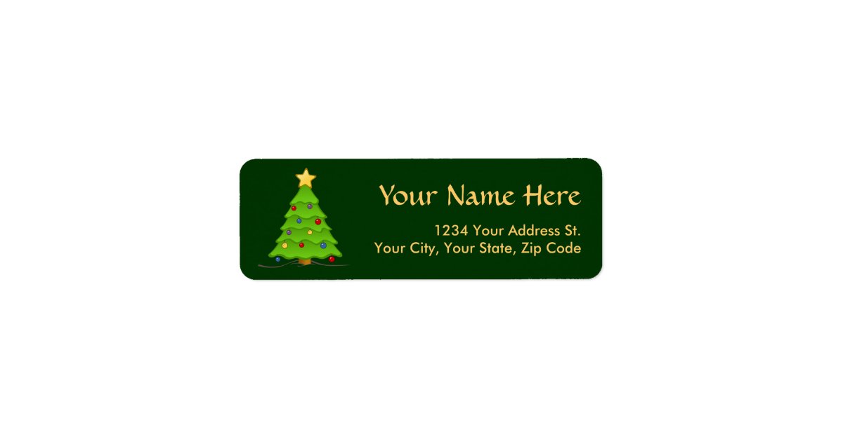Christmas Tree Return Address Labels | Zazzle