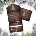Christmas Tree Rustic Wood Company Holiday Party All In One Invitation ...