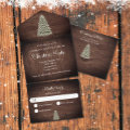 Christmas Tree Rustic Wood Company Holiday Party All In One Invitation ...
