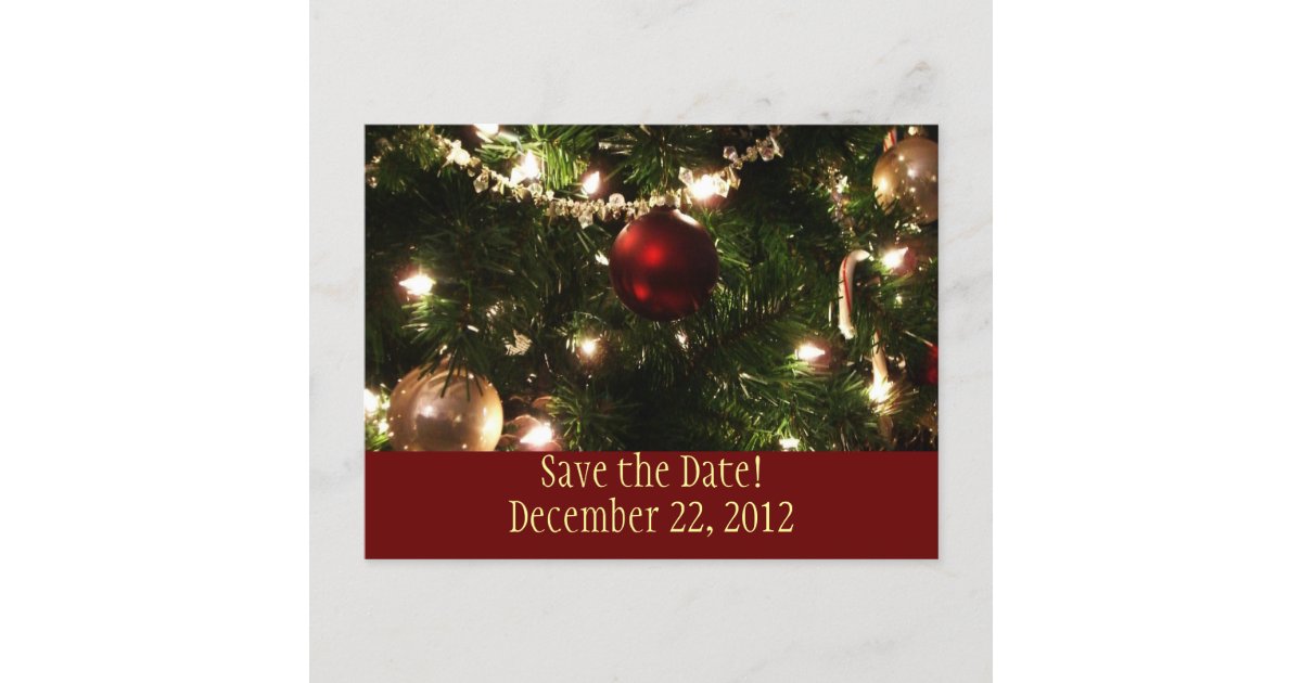 Christmas Tree Save the Date Postcard | Zazzle