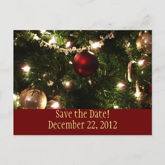 Christmas Tree Save the Date Postcard | Zazzle