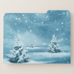 Christmas Tree,Silver Snowflakes- Personalized File Folder | Zazzle