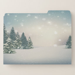 Christmas Tree,Silver Snowflakes,Snow File Folder | Zazzle