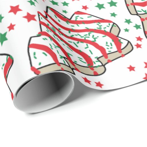 Christmas Tree Snack Cake Wrapping Paper | Zazzle