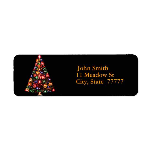 Christmas Tree Sparkle Label | Zazzle