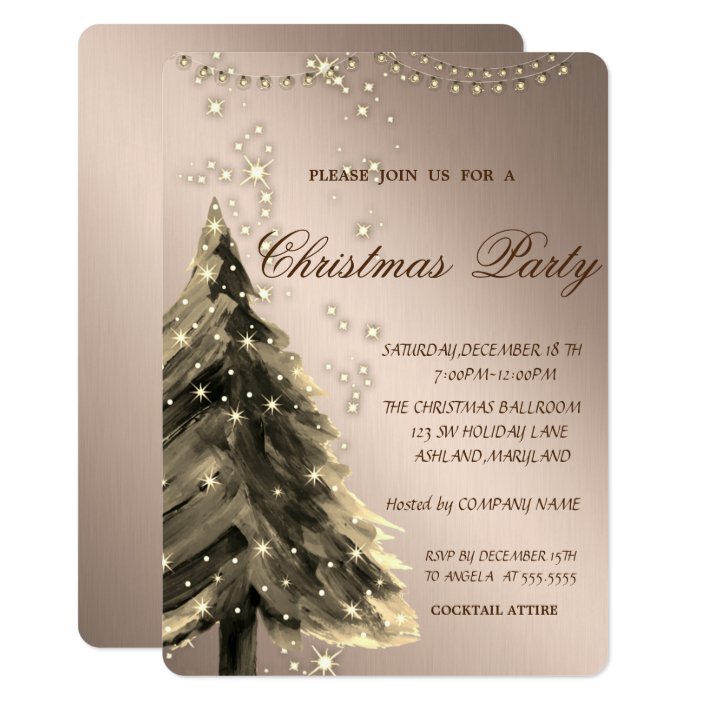 Christmas Tree,Sparkle,Lights,Christmas Party Invitation | Zazzle.com