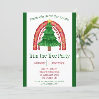 Christmas Tree Trimming, Decorating Holiday Invitation | Zazzle