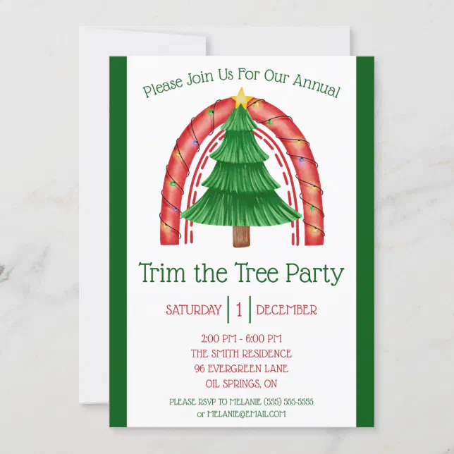 Christmas Tree Trimming, Decorating Holiday Invitation | Zazzle