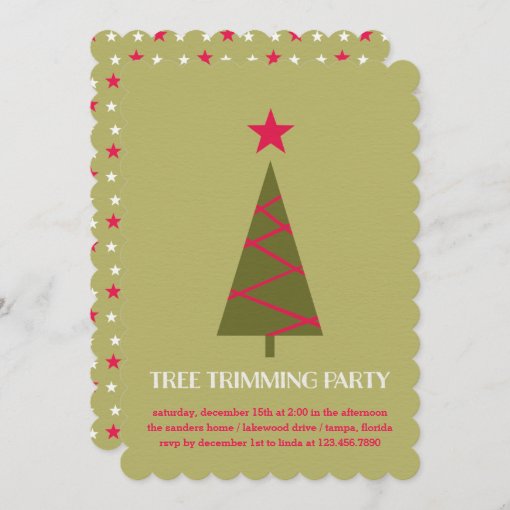 Christmas Tree Trimming Party Invitation | Zazzle