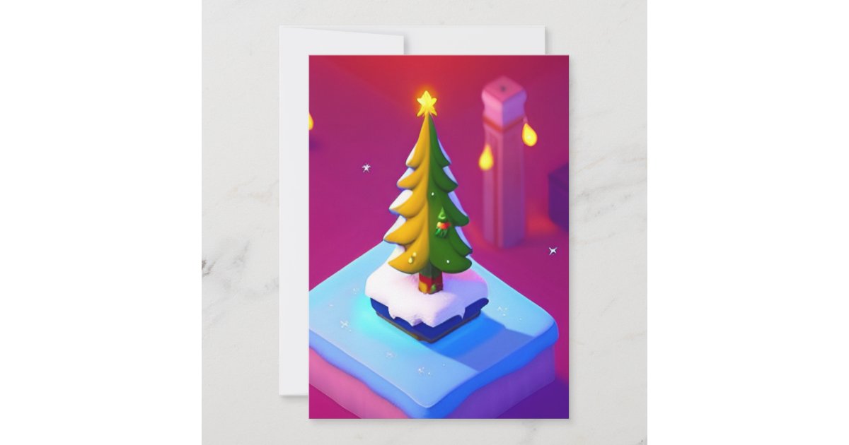 Christmas tree vector pattern greeting card | Zazzle