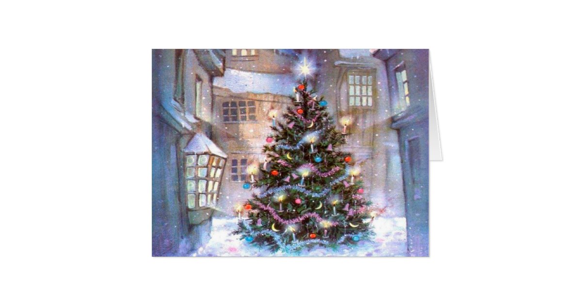 Christmas Tree Vintage Card | Zazzle