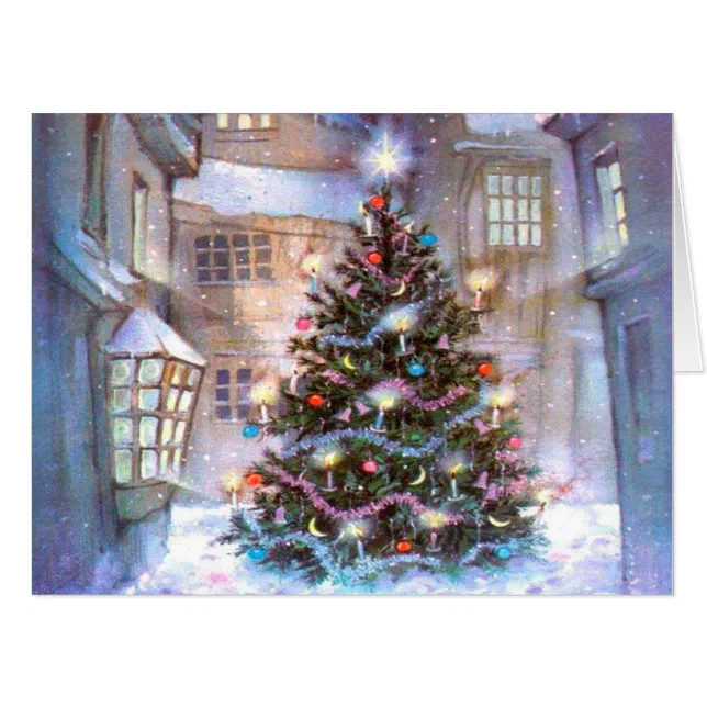 Christmas Tree Vintage Card | Zazzle