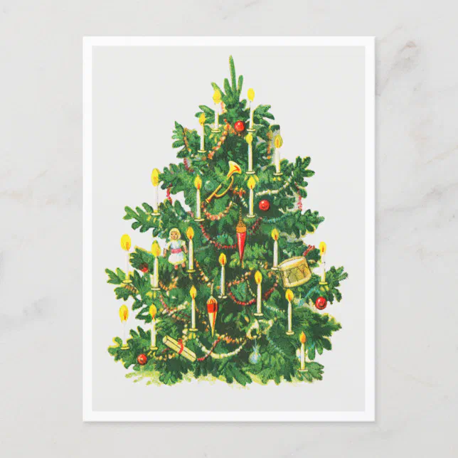 Christmas Tree Vintage Holiday Post Card | Zazzle