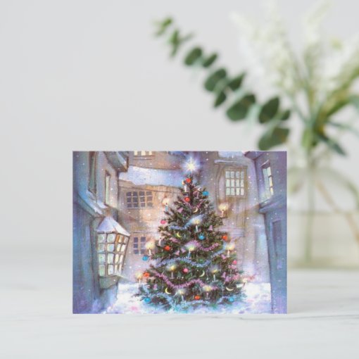 Christmas Tree Vintage Holiday Postcard | Zazzle