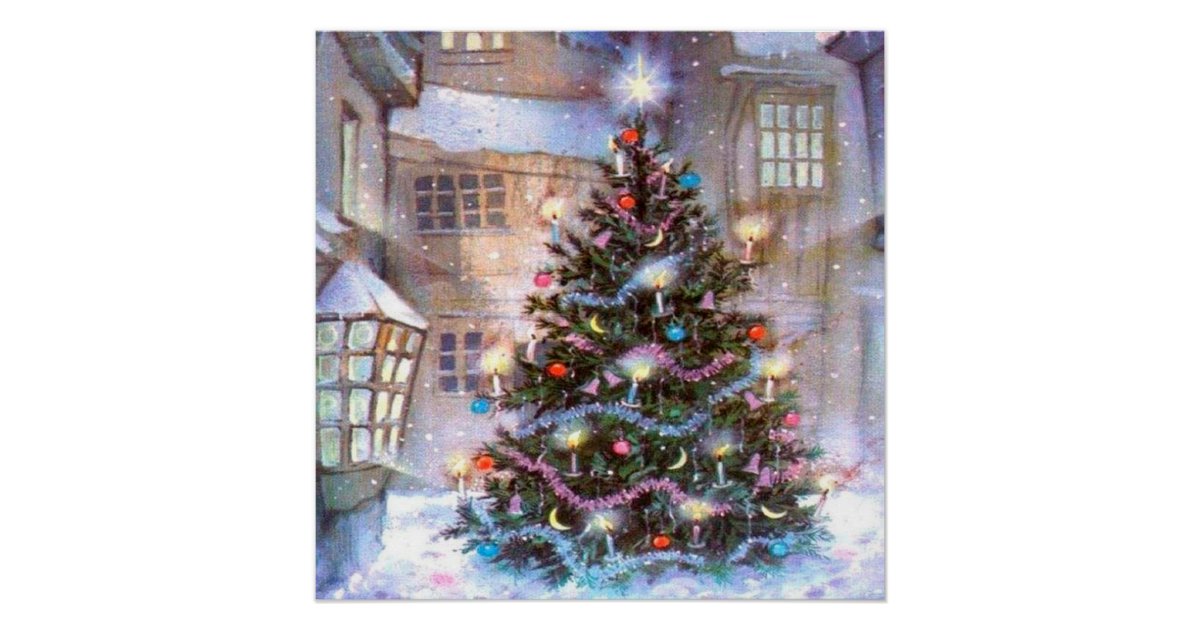 Christmas Tree Vintage Poster | Zazzle