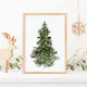 Christmas Tree Watercolor Poster | Zazzle