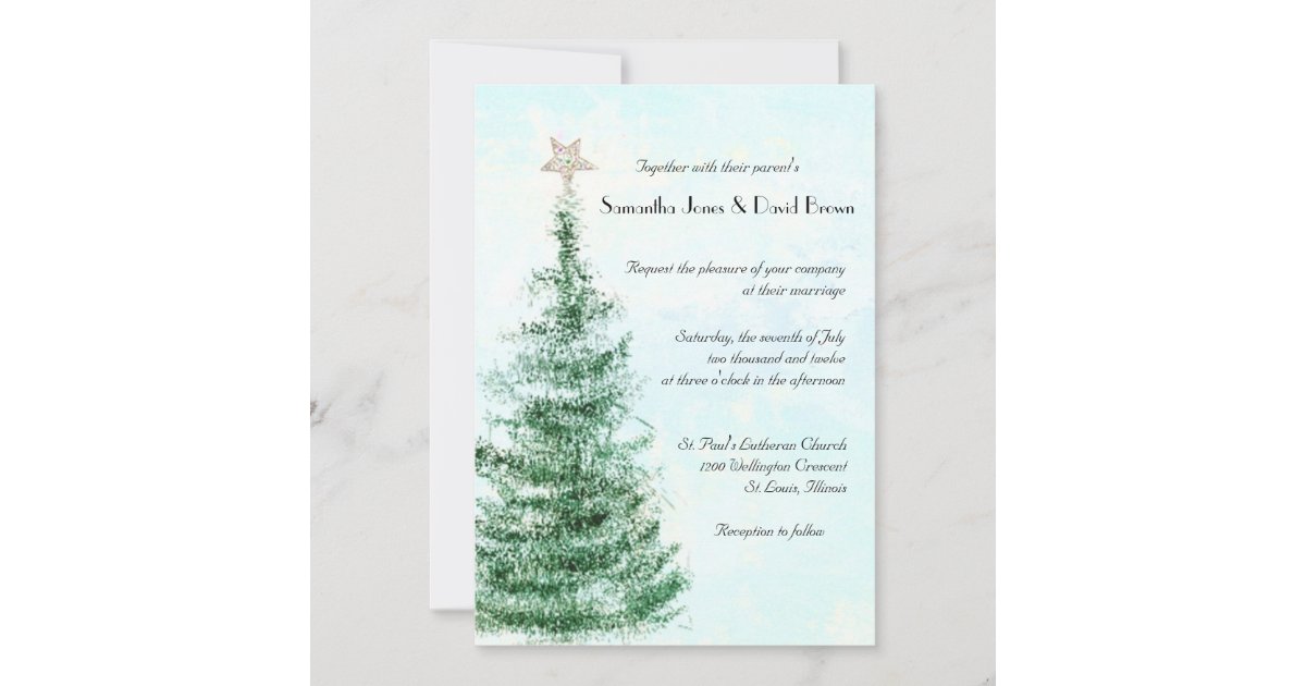 Christmas Tree Wedding Invitation | Zazzle