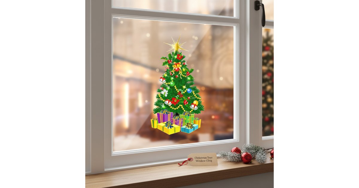 Christmas Tree Window Cling | Zazzle