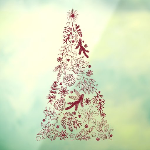 Christmas Tree window decals vinyl large decor | Zazzle