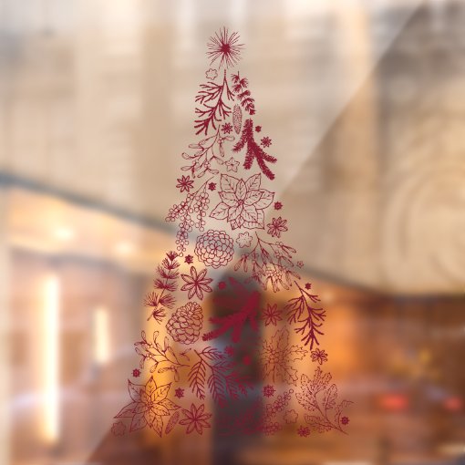 Christmas Tree window decals vinyl large decor | Zazzle