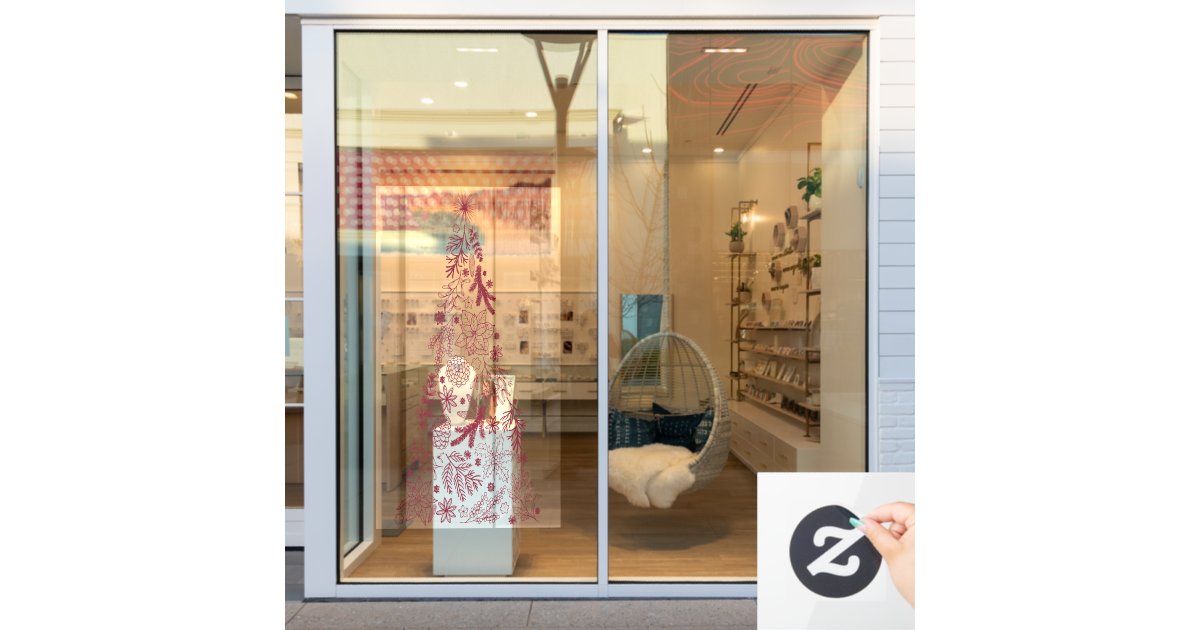 Christmas Tree window decals vinyl large decor | Zazzle