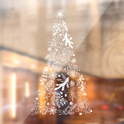 Christmas Tree window decals vinyl window cling | Zazzle