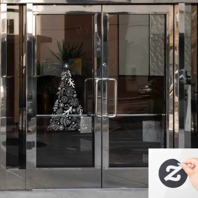 Christmas Tree window decals vinyl window cling | Zazzle