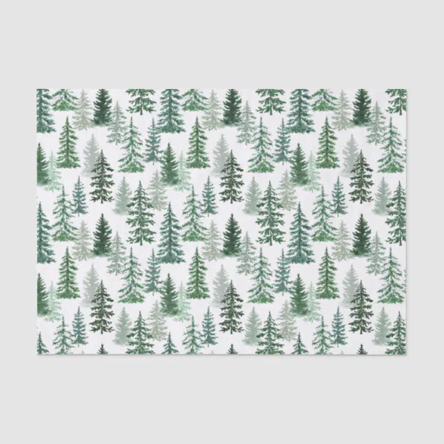 Christmas Trees and Snow in the Forest Tissue Paper | Zazzle