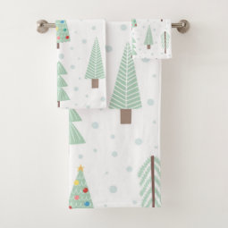 Christmas Trees Bath Towel Set | Zazzle