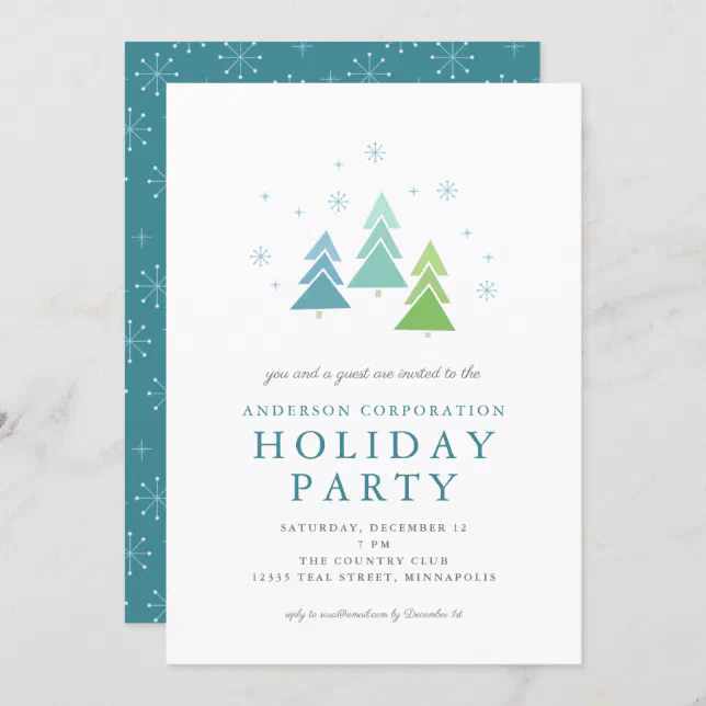 Christmas Trees | Business Holiday Party Invitation | Zazzle