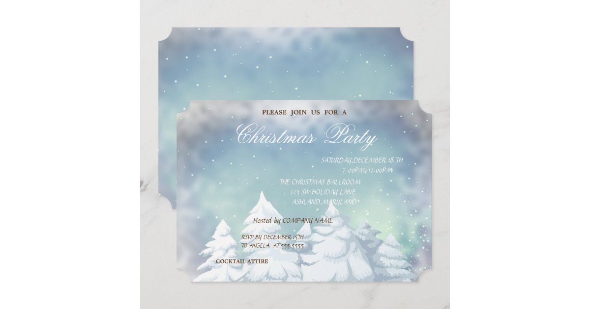 Christmas Trees, Corporate Christmas Party Invitation | Zazzle