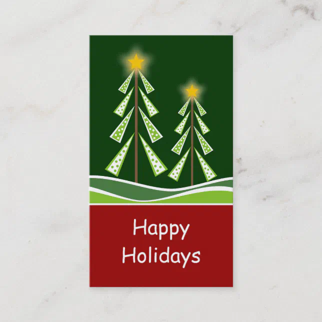 Christmas Trees Gift Tag Business Card | Zazzle