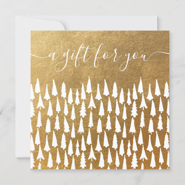 Christmas Trees Holiday Gold Gift Certificate | Zazzle