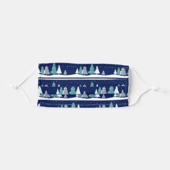 Christmas Trees Night Sky Adult Cloth Face Mask | Zazzle