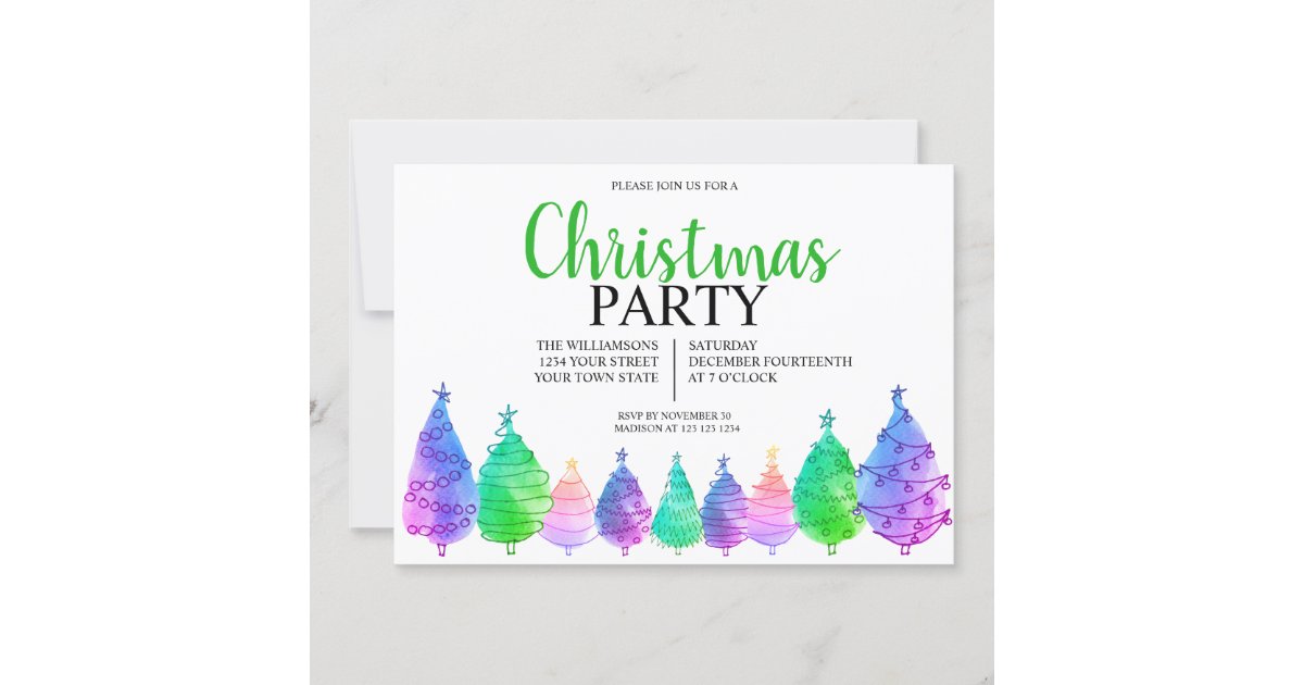 Christmas Trees Party Invitation | Zazzle