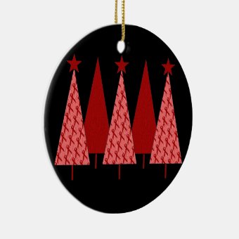 Christmas Trees - Red Ribbon AIDS & HIV Ceramic Ornament | Zazzle