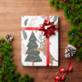 Christmas trees & tigers pattern custom background wrapping paper | Zazzle