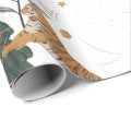 Christmas trees & tigers pattern custom background wrapping paper | Zazzle