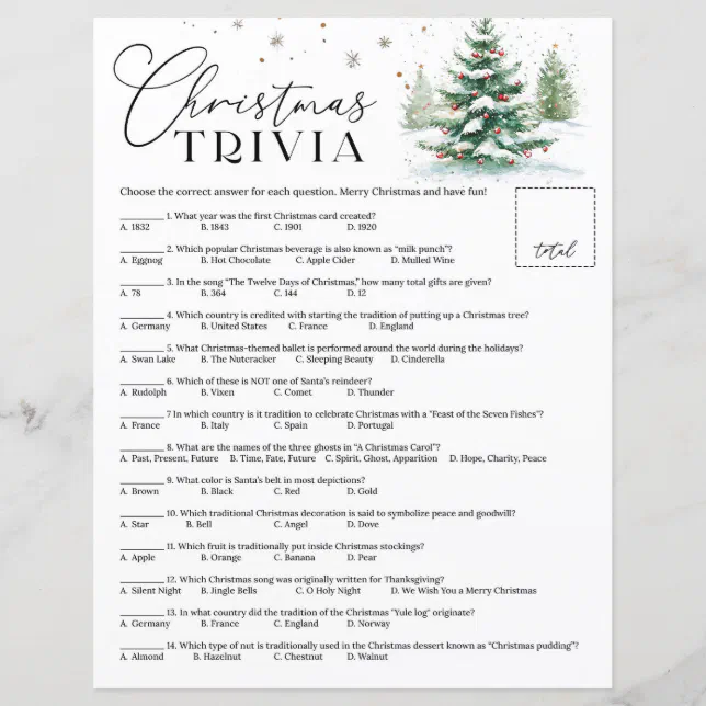 Christmas Trivia Holiday Party Game | Zazzle
