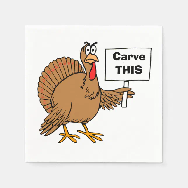Christmas Turkey Quotes Humorous Carve This Napkins | Zazzle