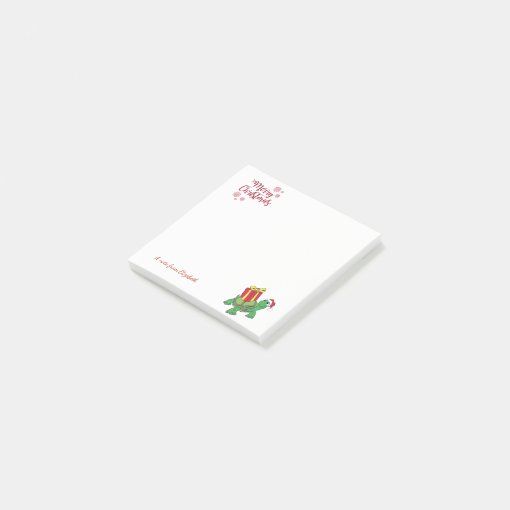 Christmas,Turtle ,Santa Hat,Present-Personalized Post-it Notes | Zazzle